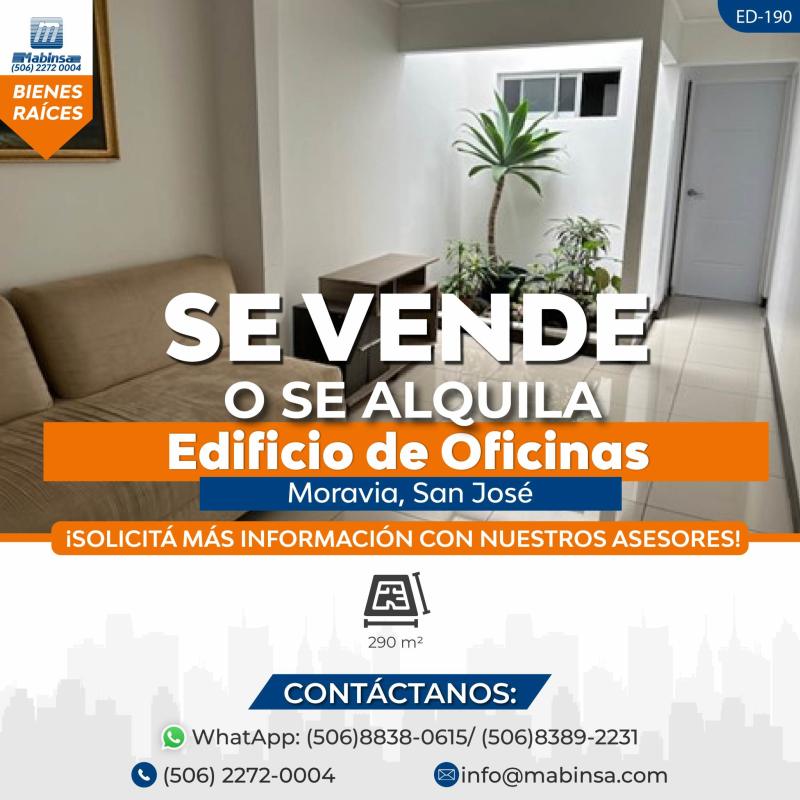 Se vende o alquila edificio de oficinas en Moravia | Espacio, 150000000.00 en Moravia