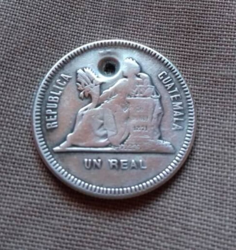 1890 UN REAL PLATA 0.835 GUATEMALA moneda | Guatemala City