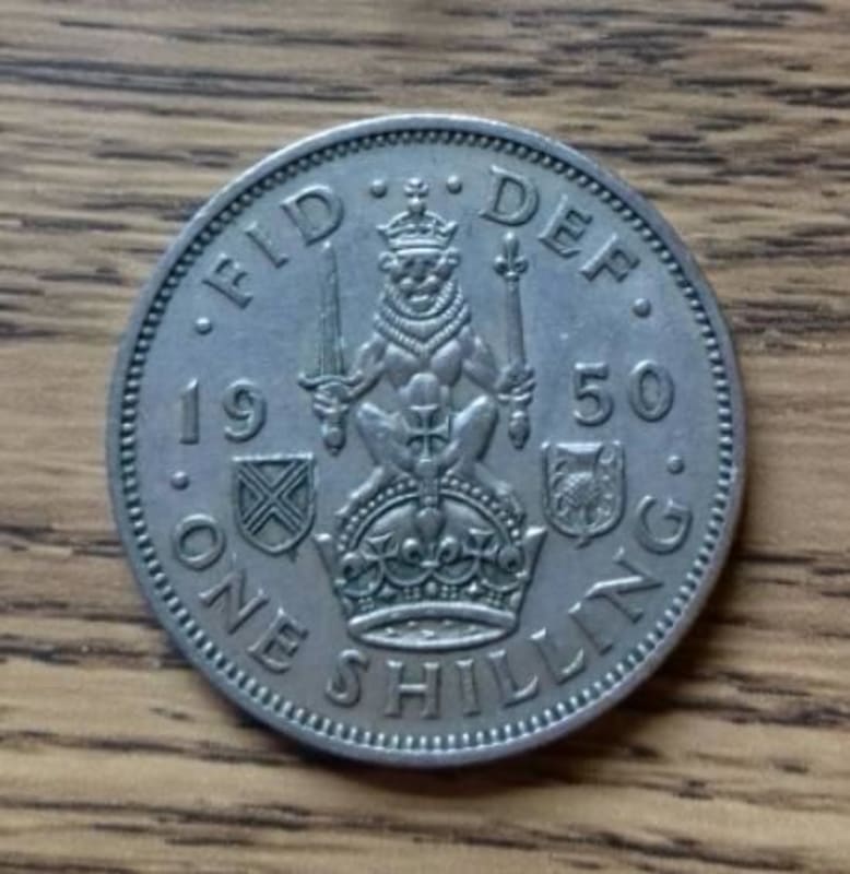 GEORGIVS VI 1950 ONE SHILLING BRITÁNICA moneda antigua | Guatemala City