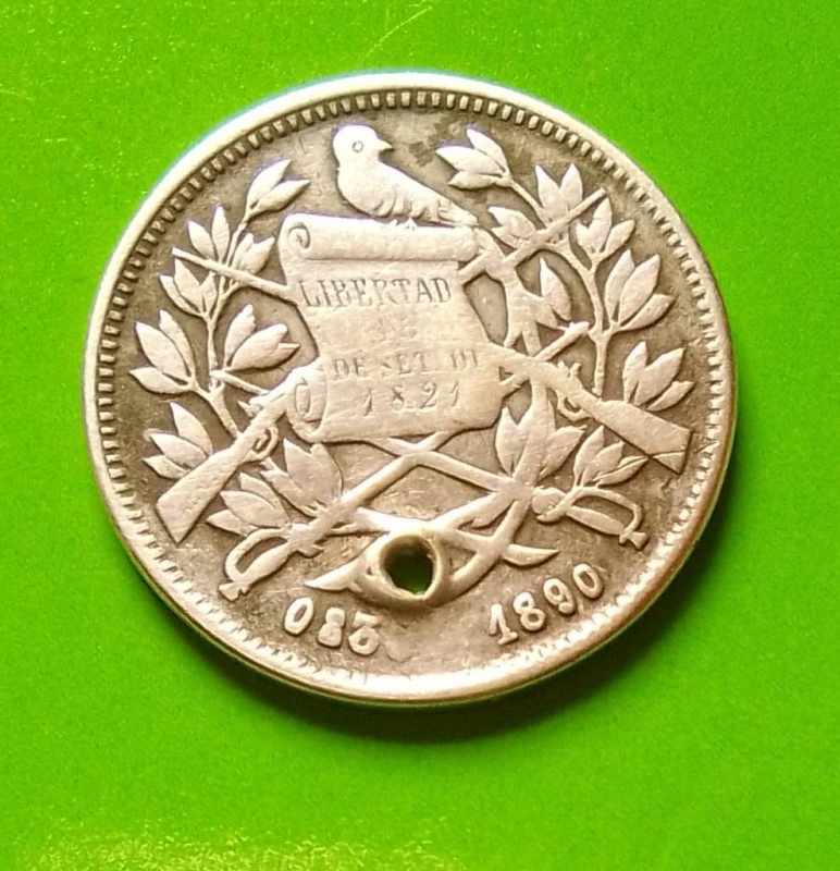 Antiques | 1890 LIBERTAD UN REAL GUATEMALTECO SILVER 0.835 ANTIGUO ...