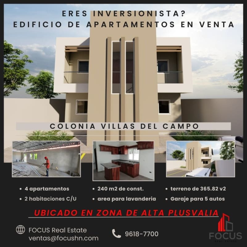 SE VENDE EDIFICIO DE APARTAMENTOS | 8 Recamaras por 215000.00 en San Pedro Sula
