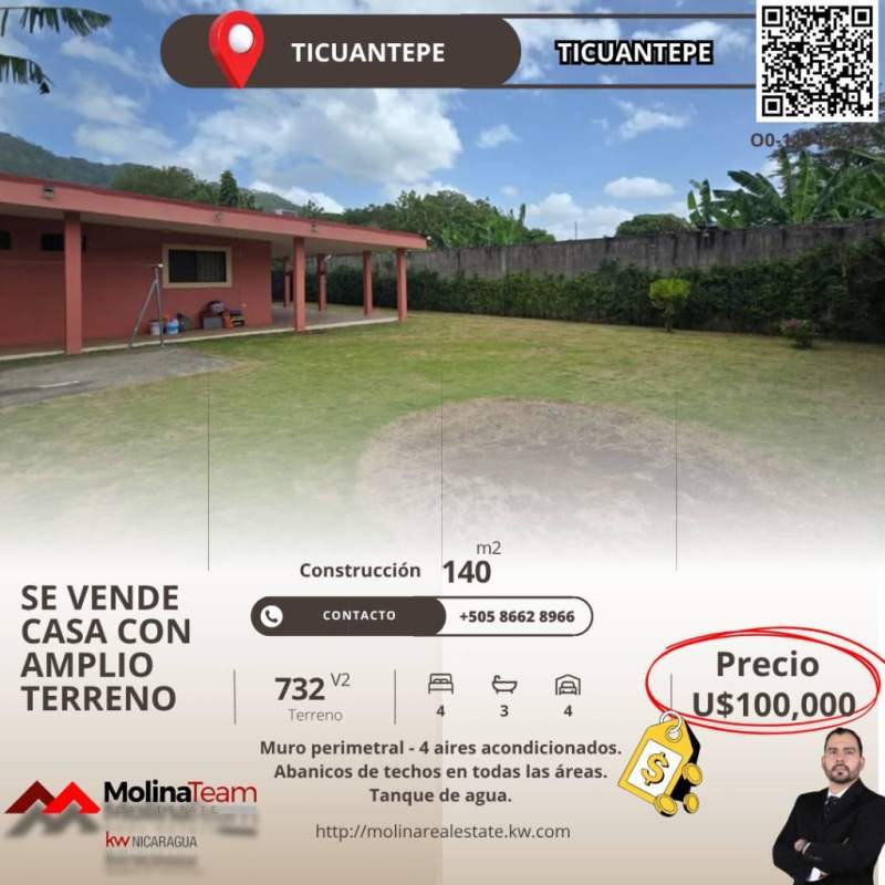 Venta de Casa con amplio Terreno en Ticuantepe! | 4 Recamaras por ...