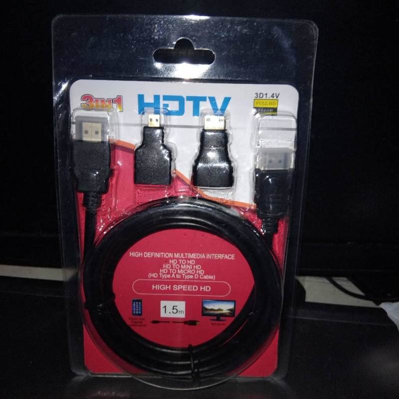 Cable hdmi con adaptador micro hdmi y mini hdmi | Soyapango